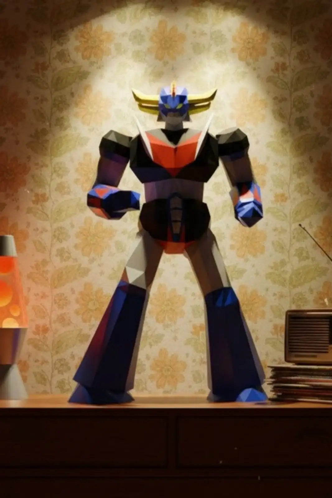 Papercraft Goldorak – Figurine Origami 3D géométrique à monter DIY ...